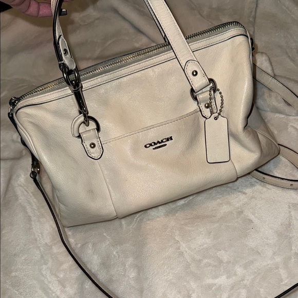 Coach | Bags | Coach Cream Leather Womens Bag | Poshmark